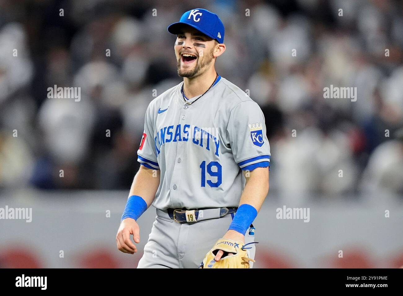 Kansas City Royals second baseman Michael Massey (19) celebrates after ...