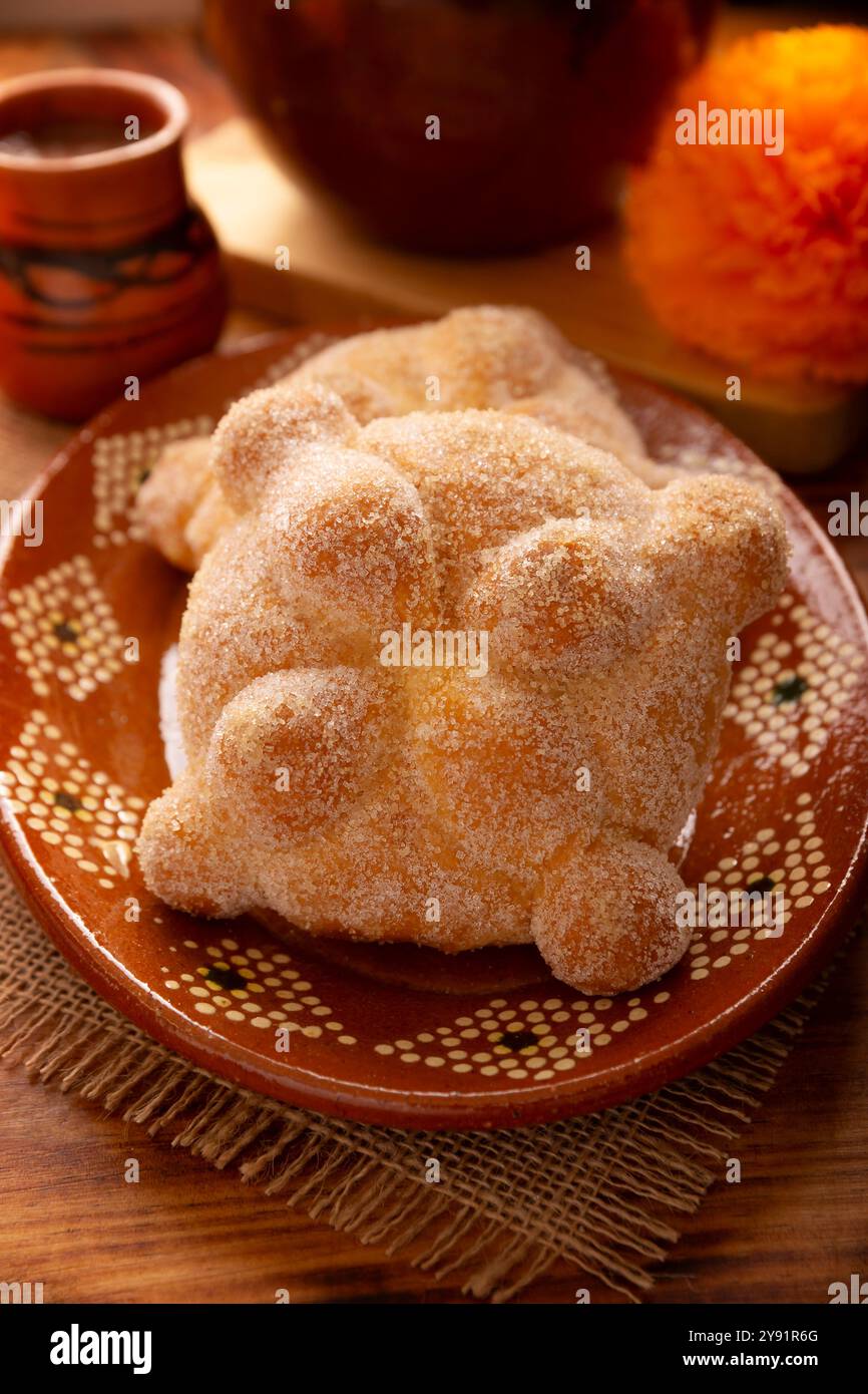 Pan de Muerto. Typical Mexican sweet bread that is consumed in the ...