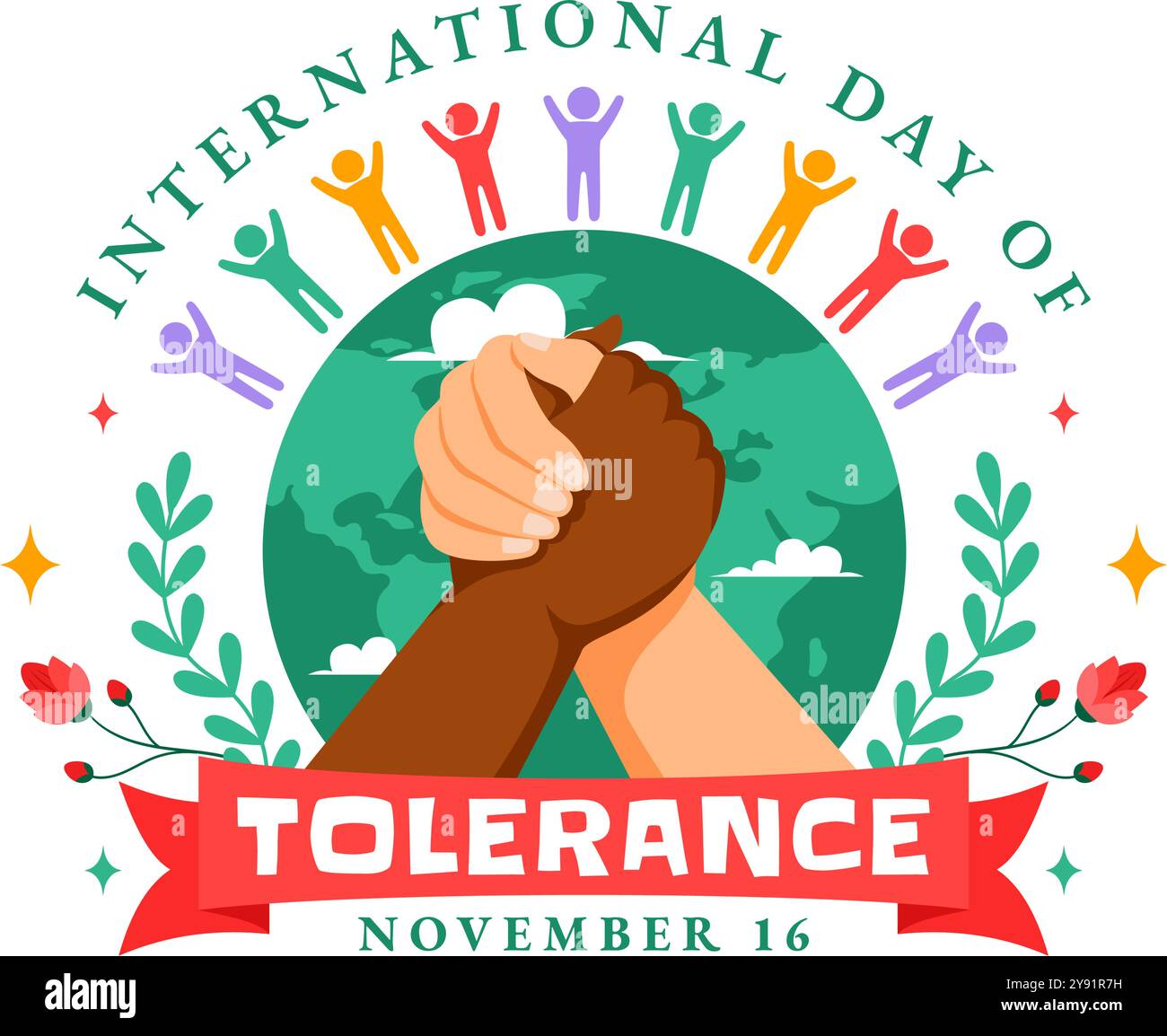 International Day of Tolerance Vector Illustration Featuring Diverse ...