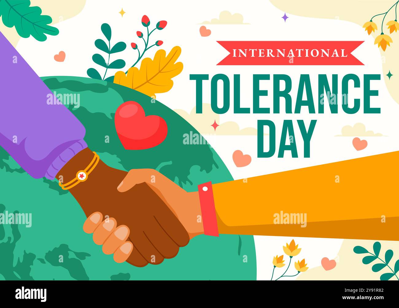International Day of Tolerance Vector Illustration Featuring Diverse ...