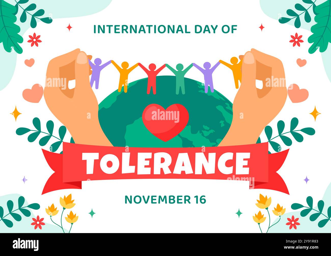 International Day of Tolerance Vector Illustration Featuring Diverse ...