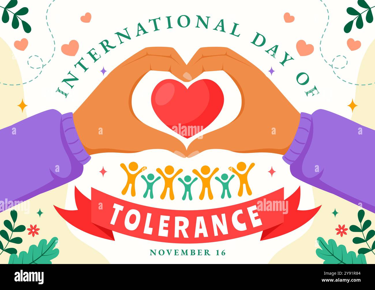 International Day of Tolerance Vector Illustration Featuring Diverse ...