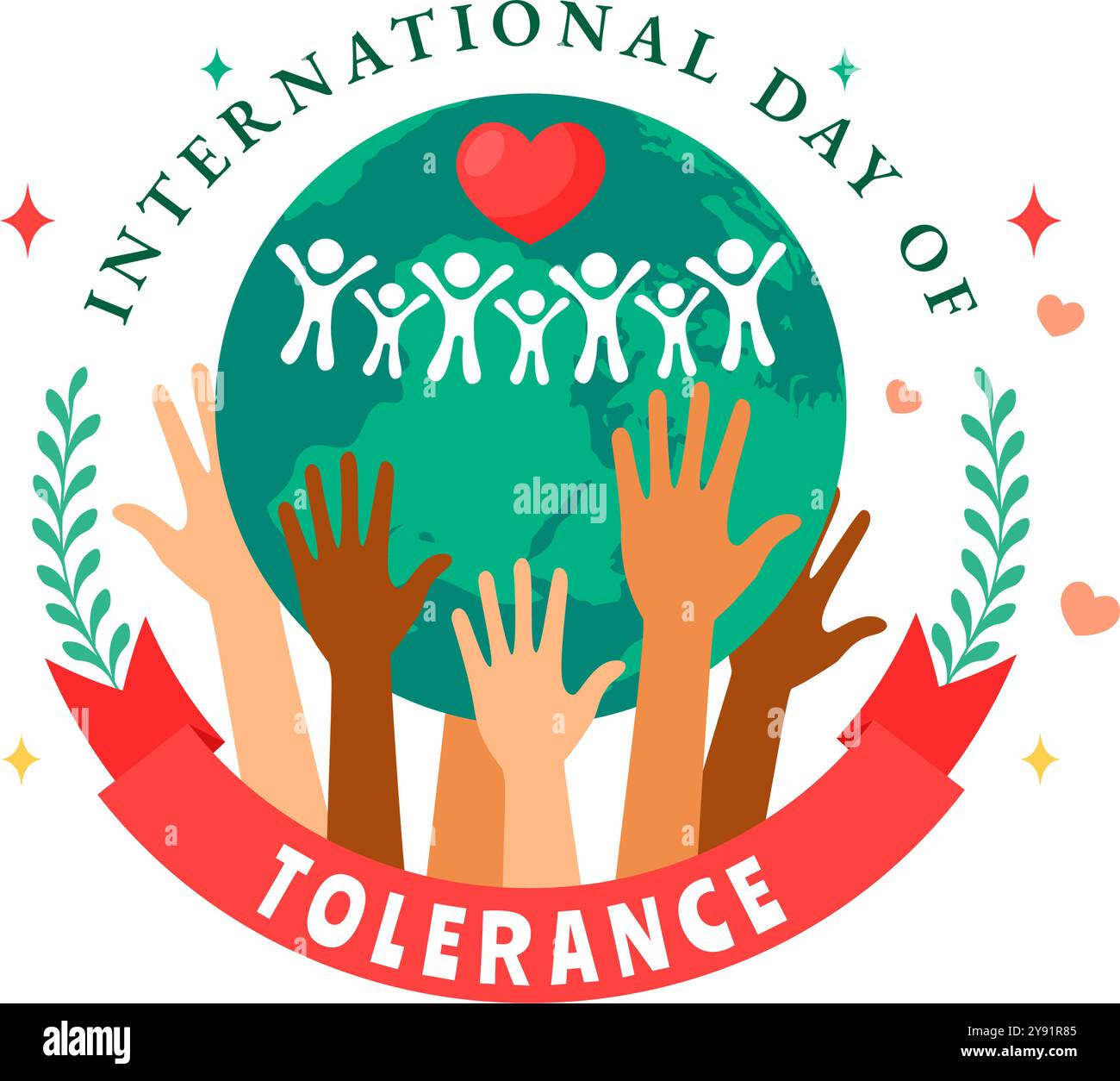International Day of Tolerance Vector Illustration Featuring Diverse ...
