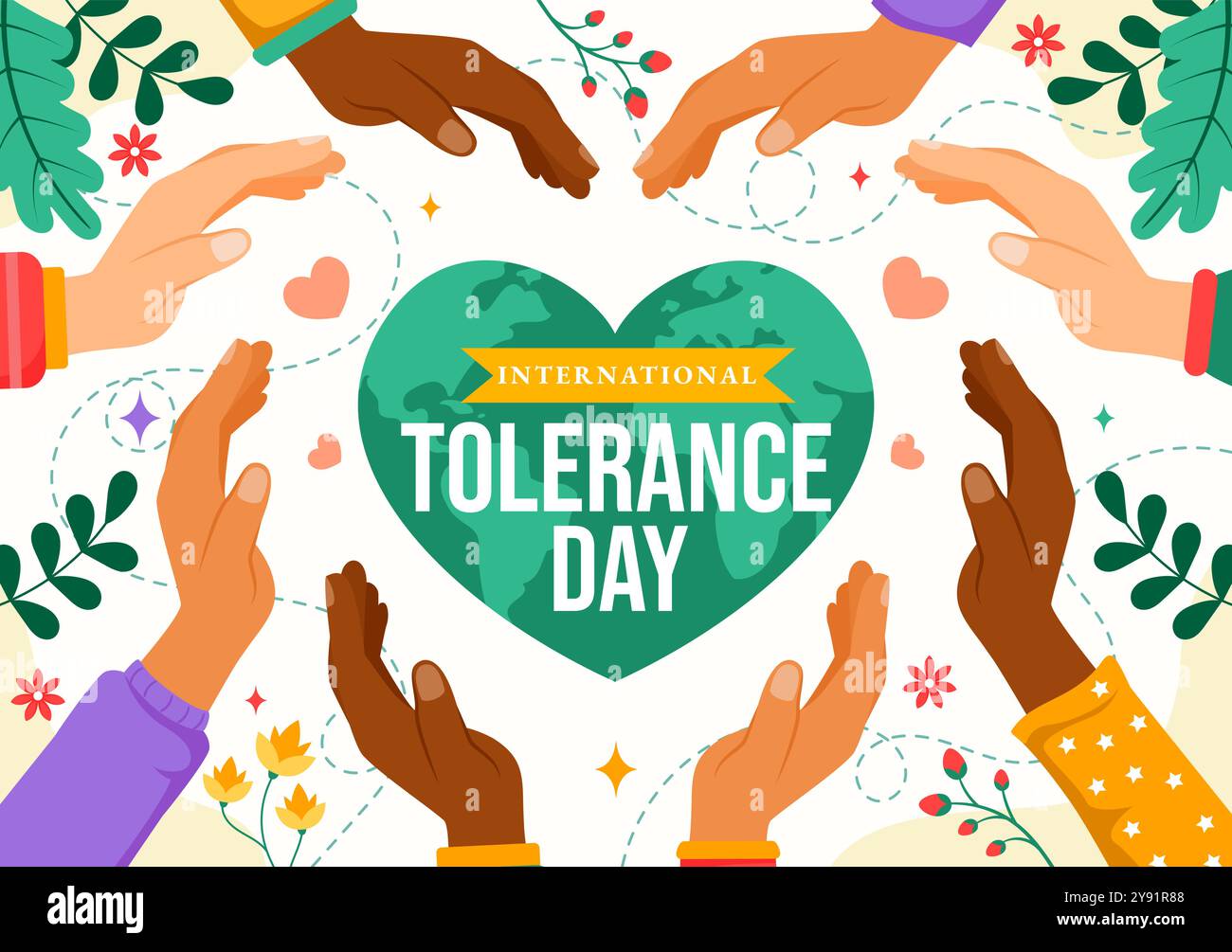 International Day of Tolerance Vector Illustration Featuring Diverse ...