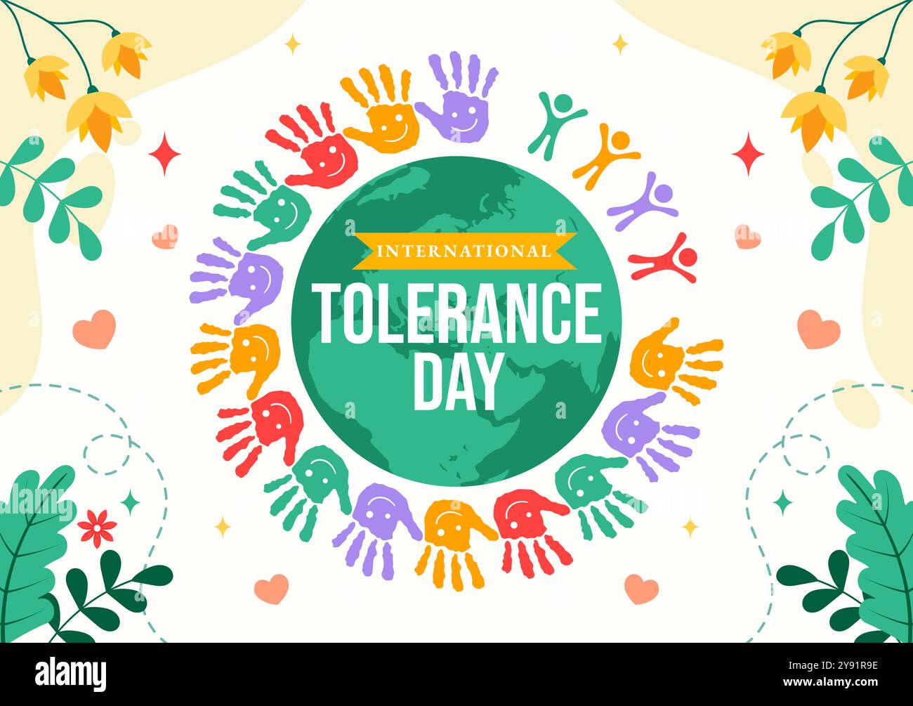 International Day of Tolerance Vector Illustration Featuring Diverse ...