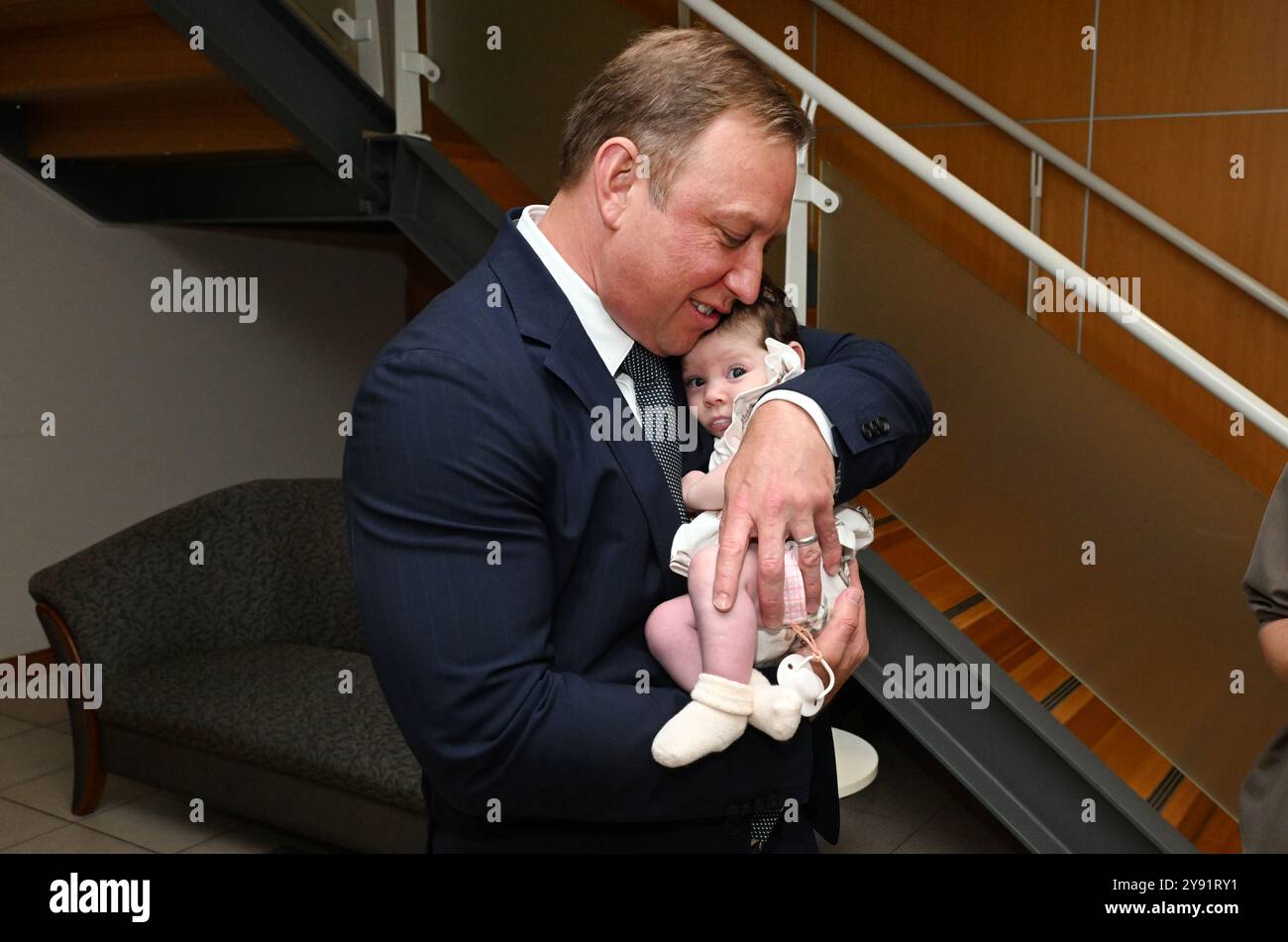 Brisbane, Australia. 08th Oct, 2024. Queensland Premier Steven Miles is ...