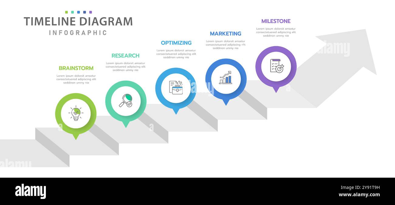 Infographic template for business concept. 5 Steps Modern Timeline ...