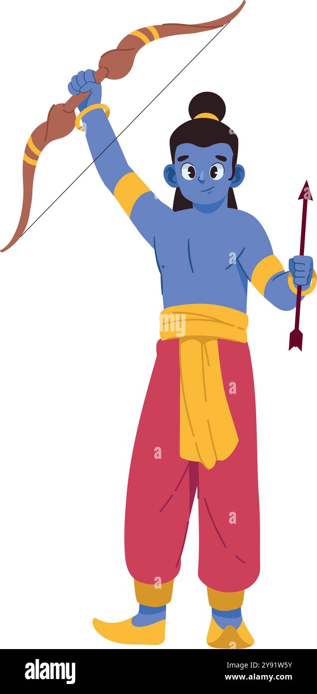 hindu lord rama with bow arrow Stock Vector Image & Art - Alamy