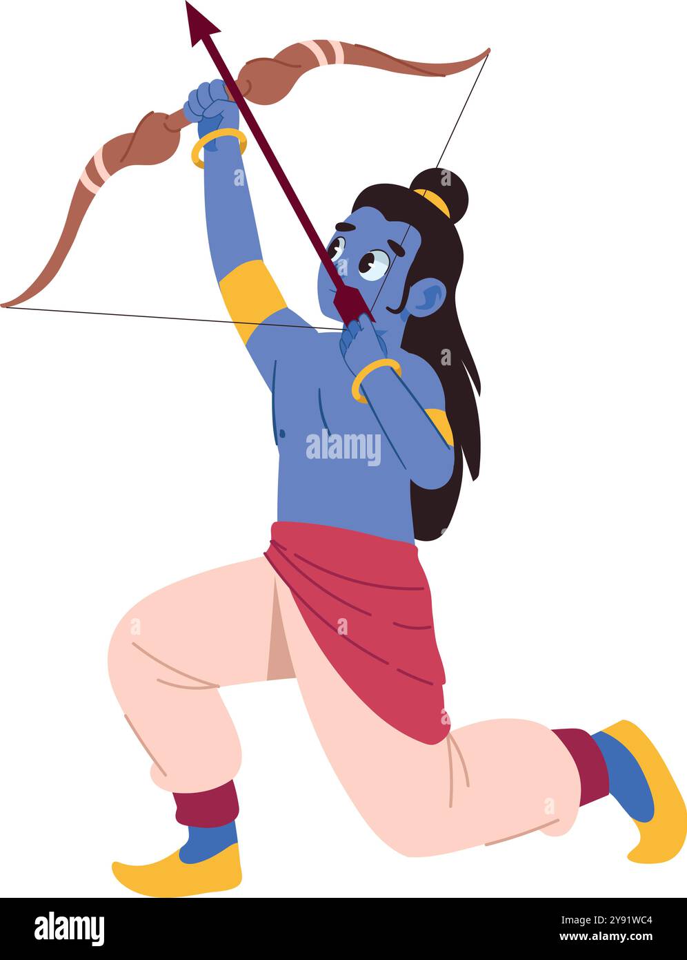 lord rama playing with bow and arrow Stock Vector Image & Art - Alamy
