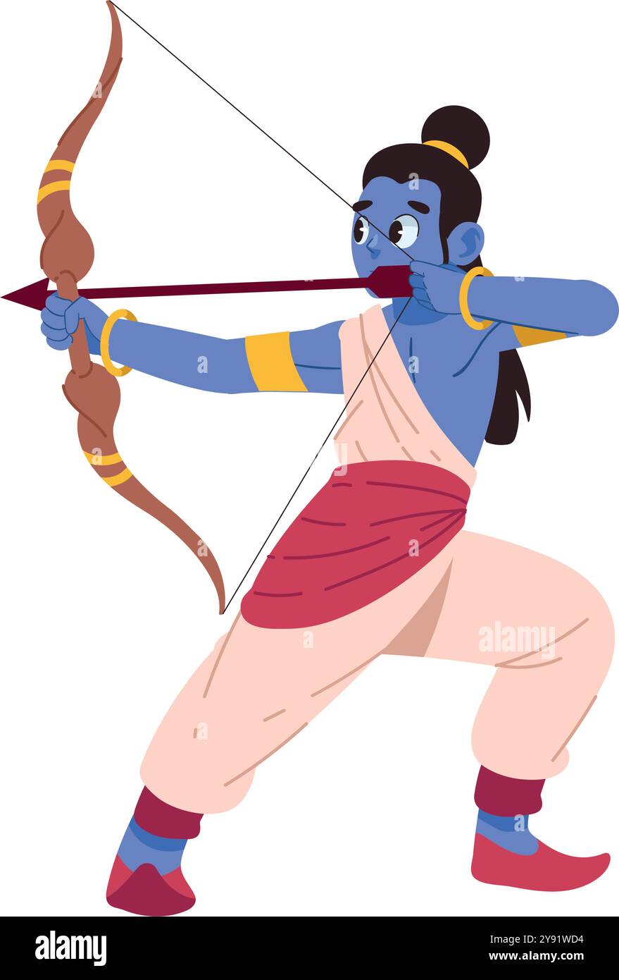 lord rama is standing holding a bow and arrow in hand Stock Vector ...
