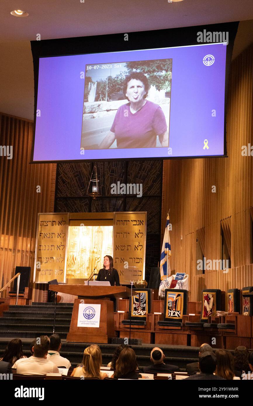 Dallas, Texas, USA. 7th Oct, 2024. LeELLE SLIFER of Dallas TX, tells ...