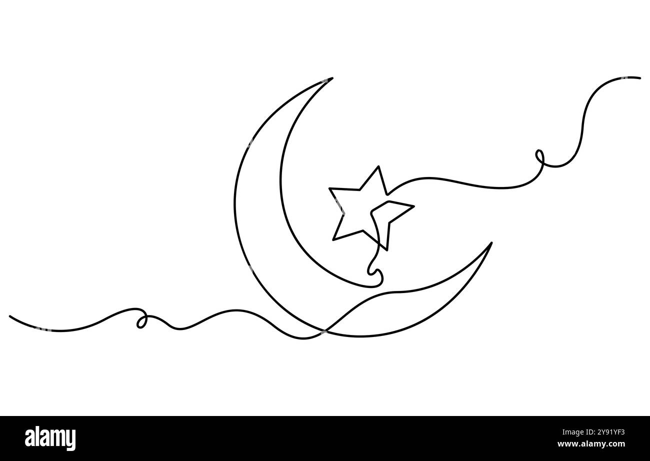 Crescent moon drawing Stock Vector Images - Alamy