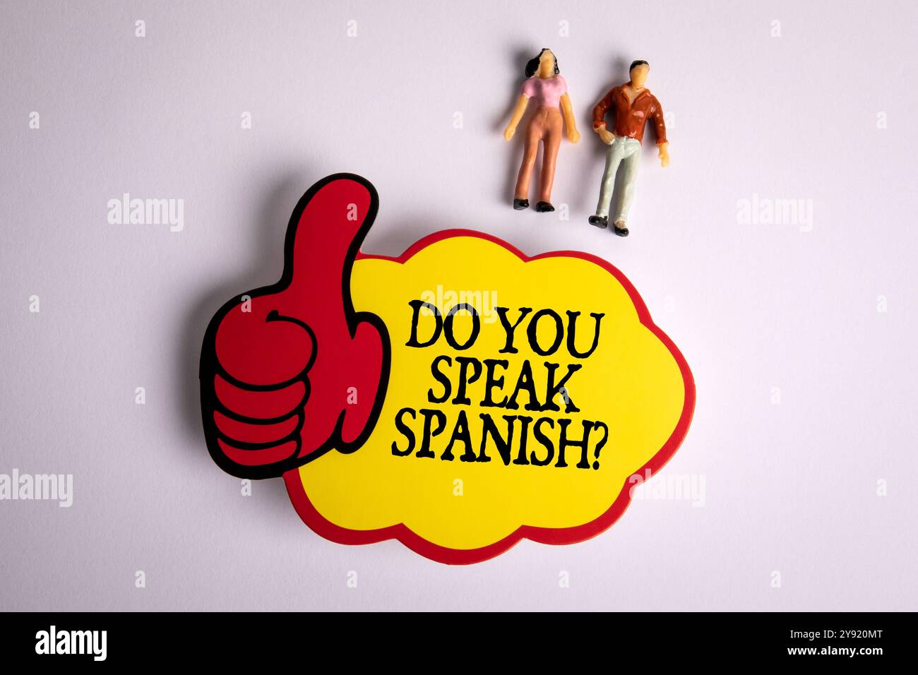 Do You Speak Spanish. Yellow sticky note with text on a white ...