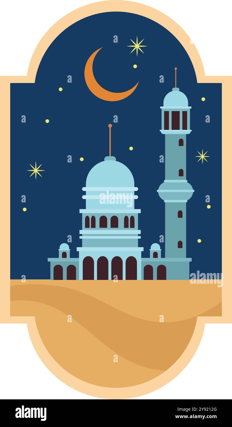 islamic mosque and crescent moon Stock Vector Image & Art - Alamy