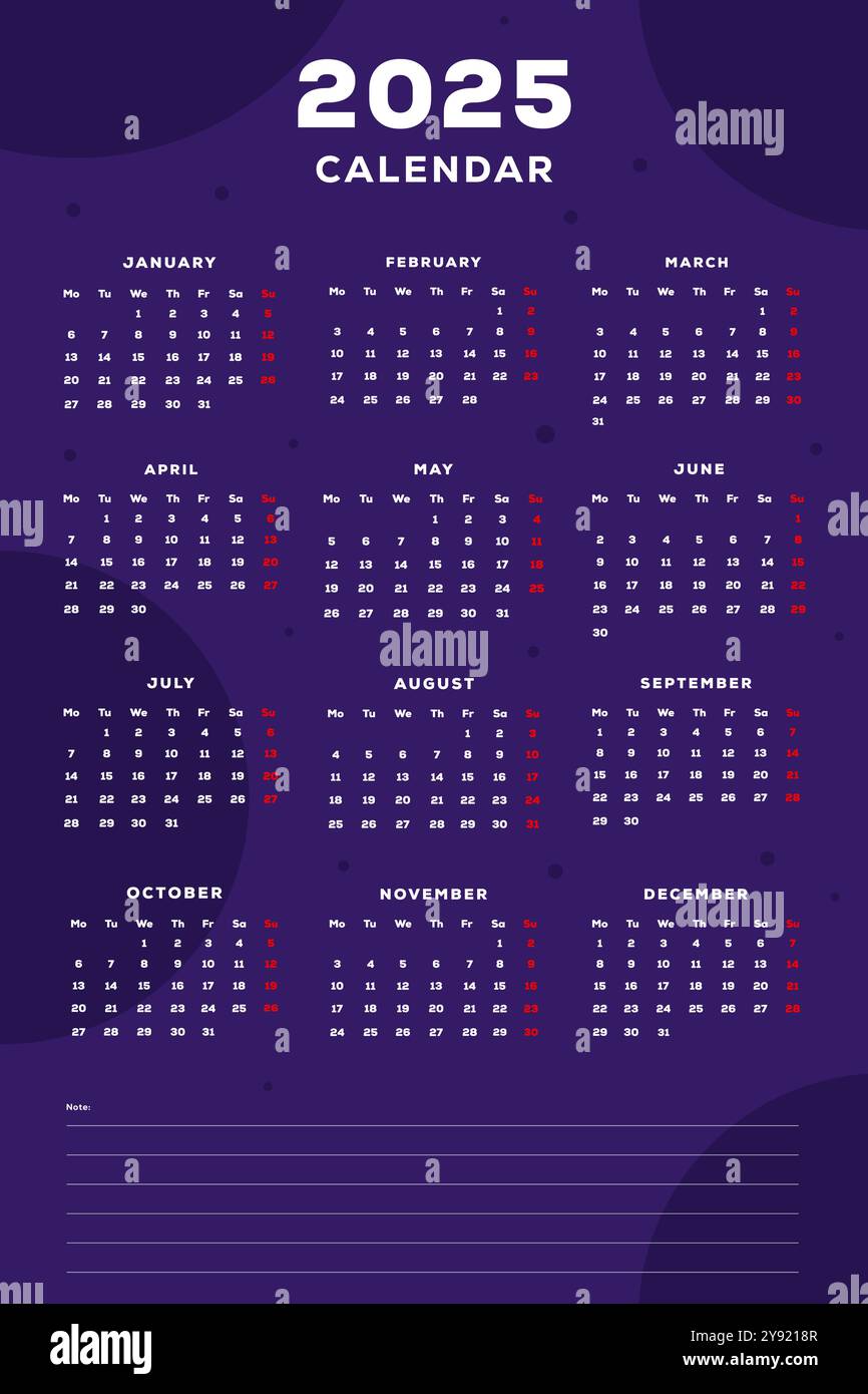 flat design 2025 calendar vertical poster illustration design Stock ...