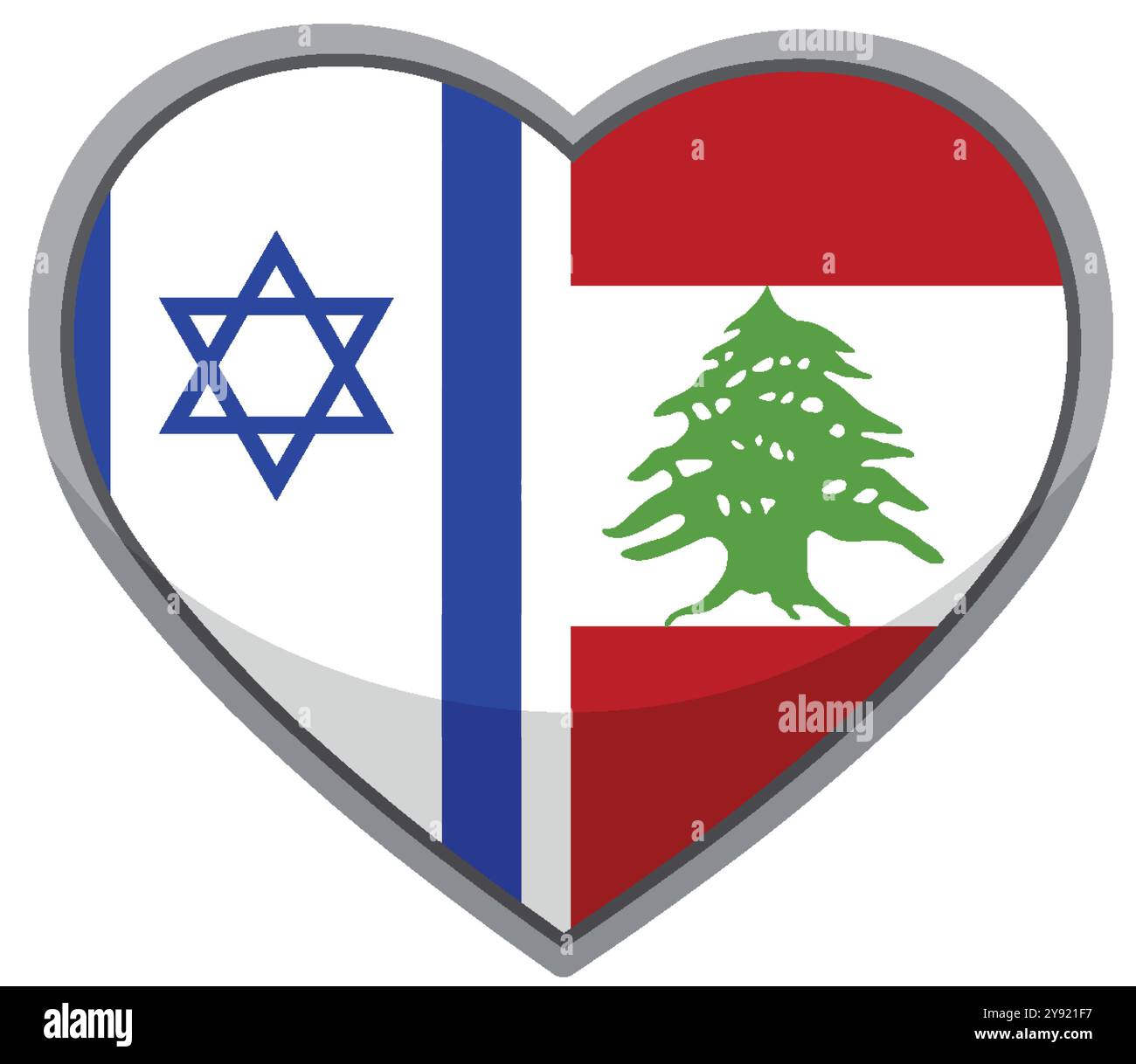 Flags of Israel and Lebanon in a heart shape Stock Vector Image & Art ...