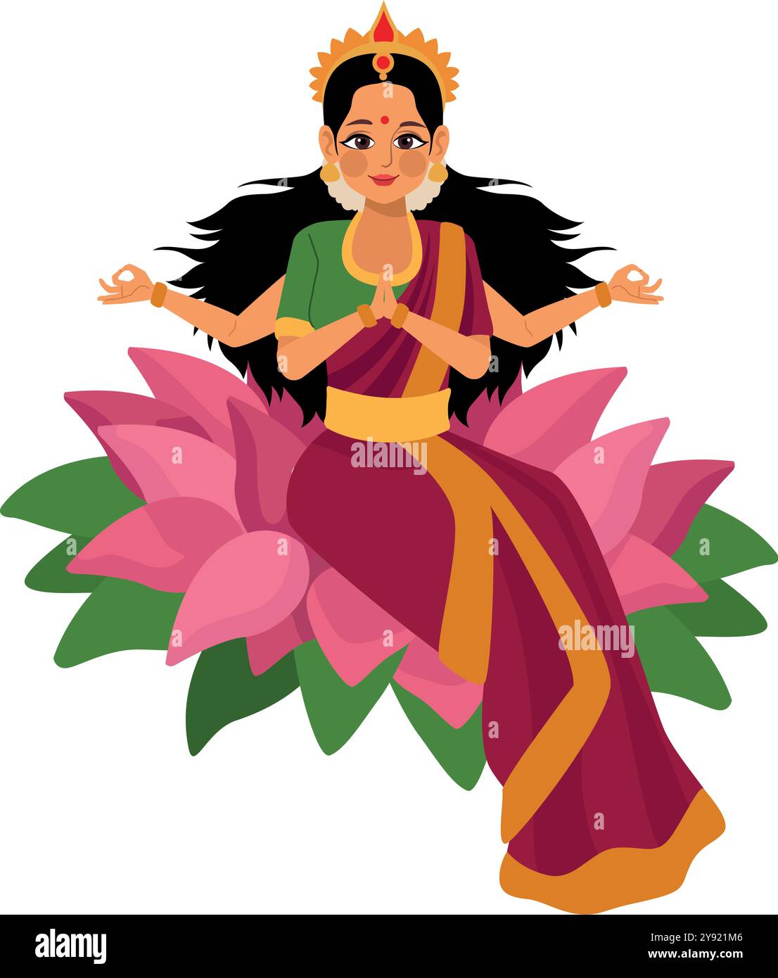 lakshmi goddess character on lotus Stock Vector Image & Art - Alamy