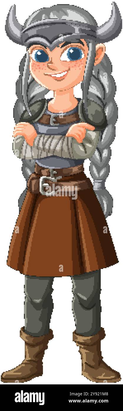 Smiling warrior in traditional Viking attire Stock Vector Image & Art ...