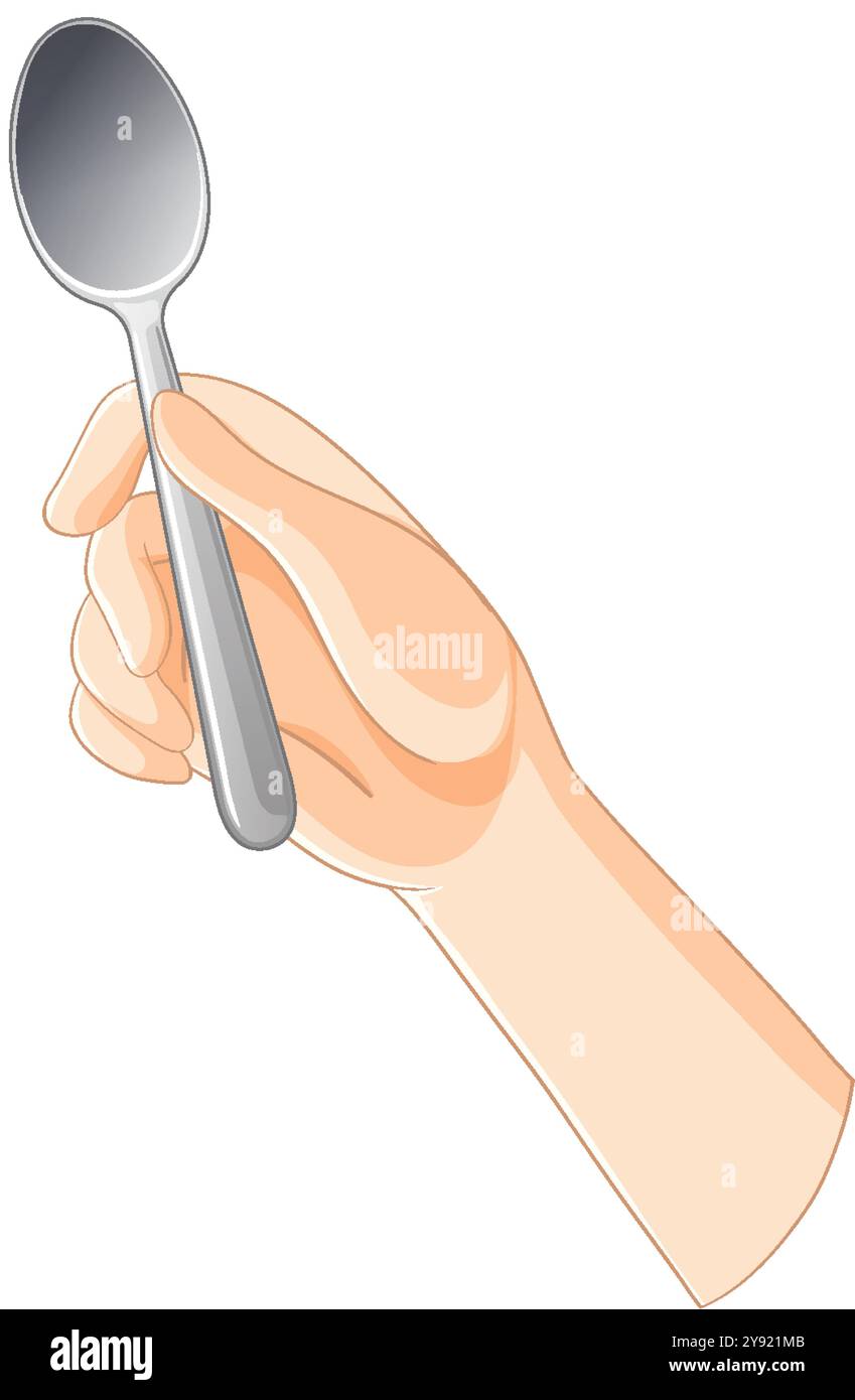 Illustration of a hand gripping a spoon Stock Vector Image & Art - Alamy