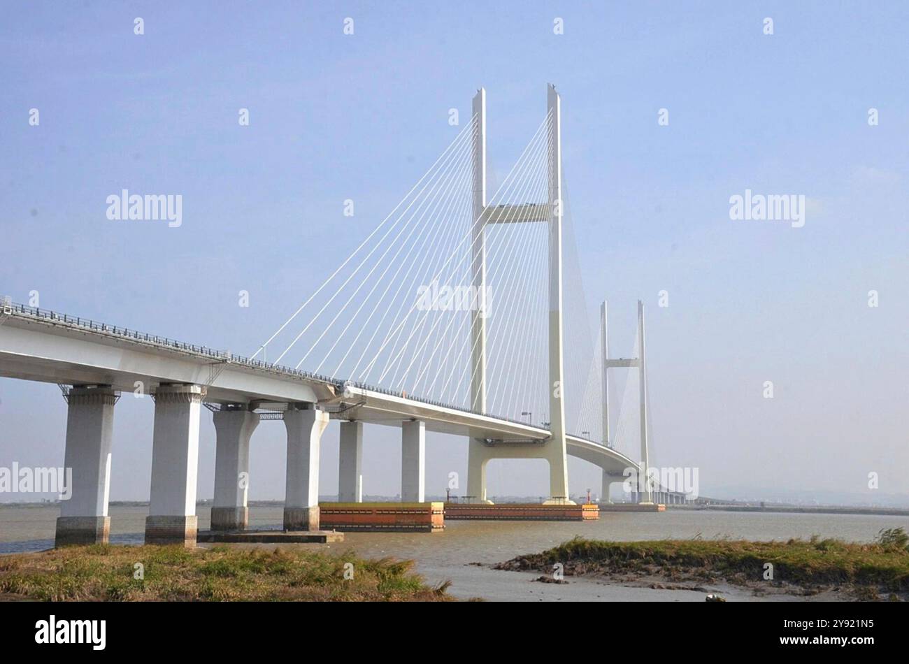 New Yalu River Bridge is pictured from the Dandong in China on October ...