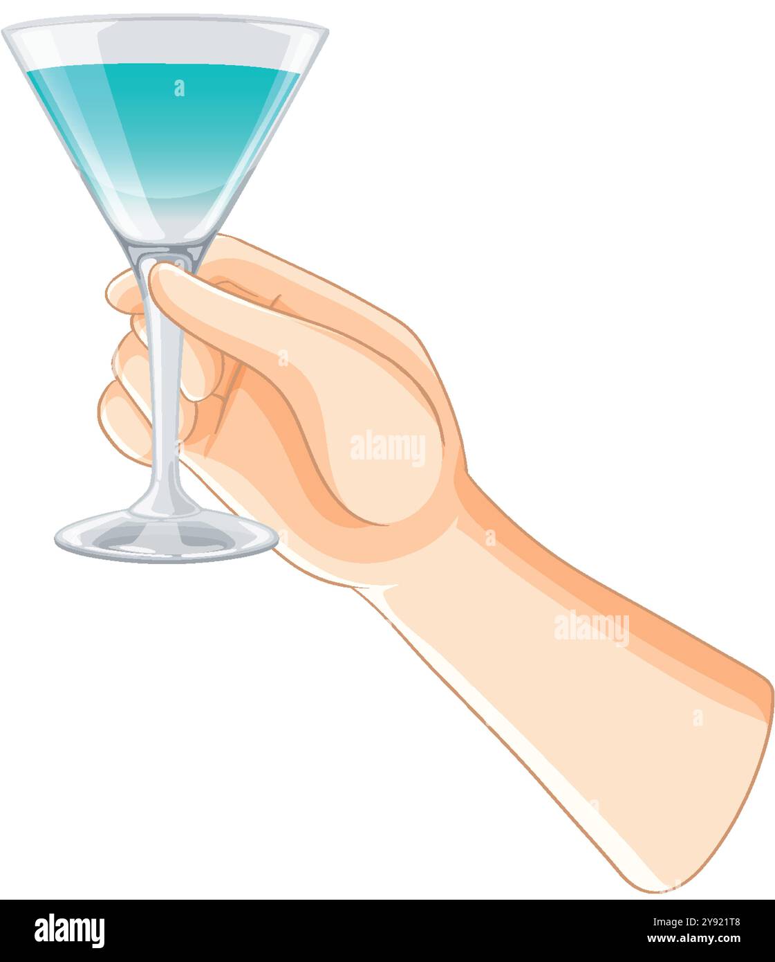 Illustration of a hand with a cocktail glass Stock Vector Image & Art ...