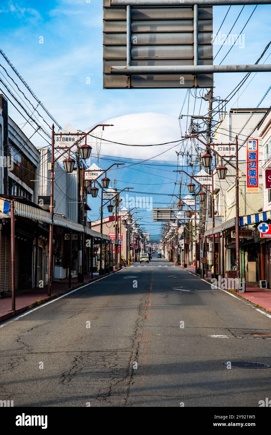 Shimoyoshida Honcho Street also known as Fuji Michi, in Fujiyoshida ...