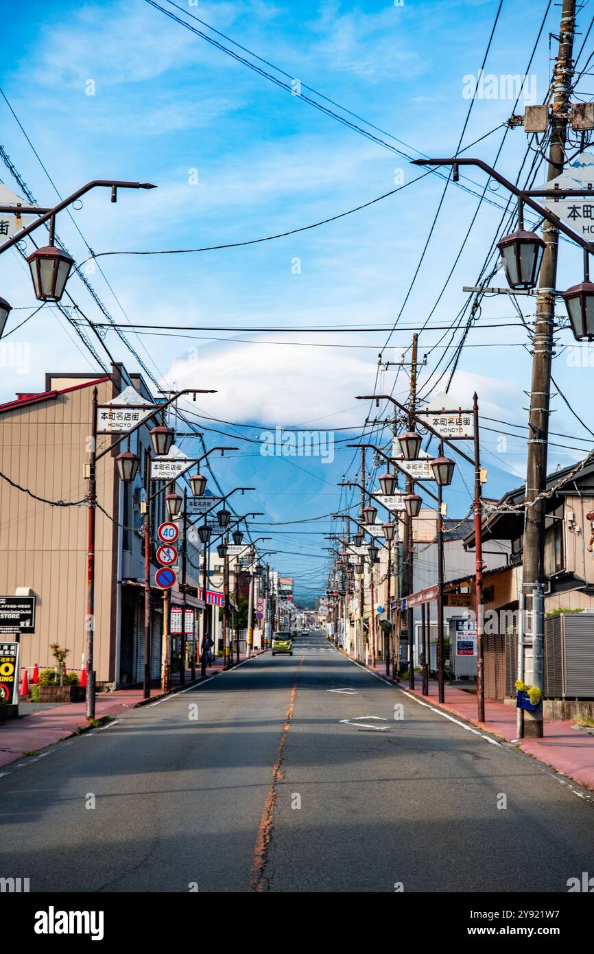 Shimoyoshida Honcho Street also known as Fuji Michi, in Fujiyoshida ...