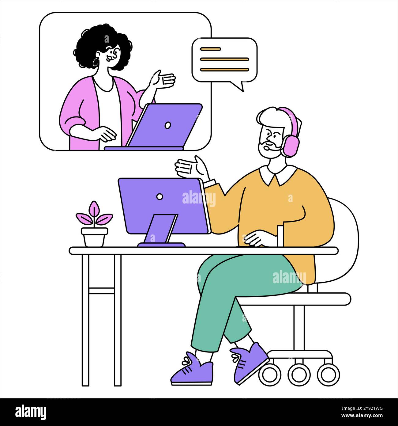 Conversation setup Stock Vector Images - Alamy