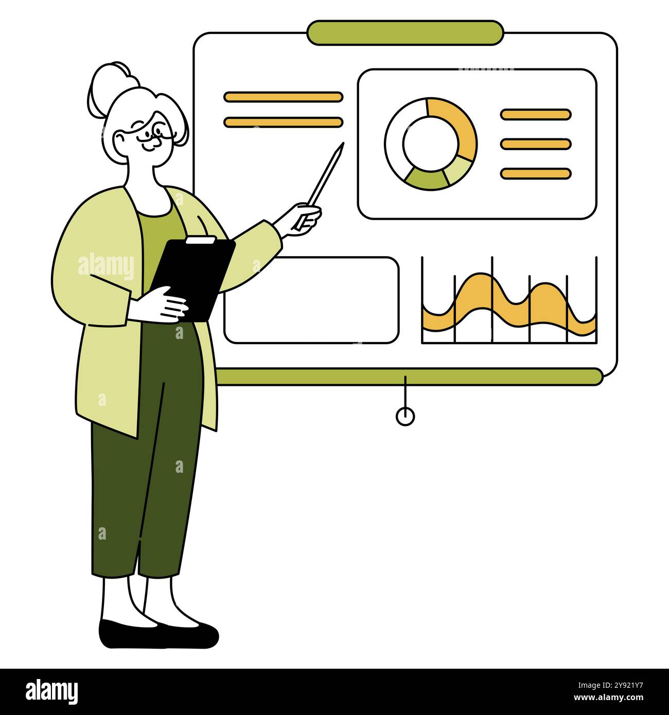 Senior businesswoman presenting data analysis. Professional elder ... Senior businesswoman presenting data analysis. Professional elder ...