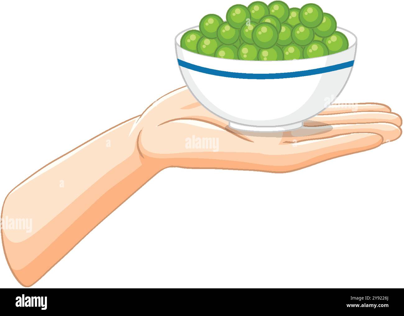 Bowl vegetable meal hand Stock Vector Images - Alamy