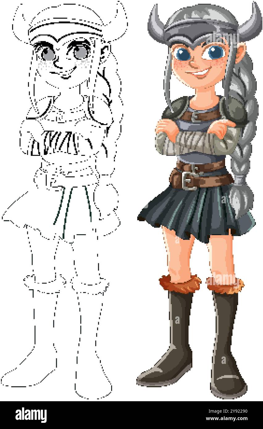 Female warrior in armor Stock Vector Images - Alamy