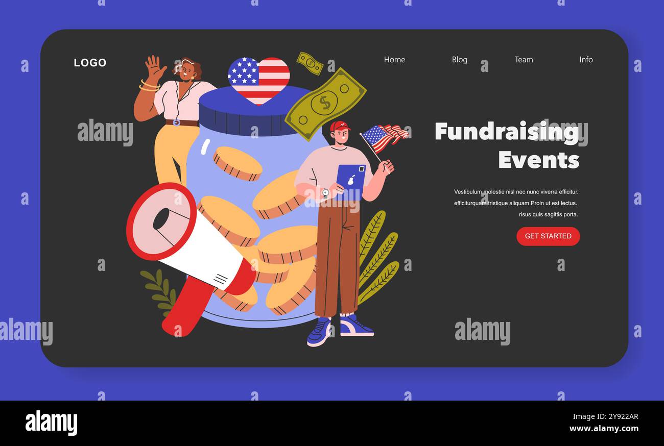 Election race concept. Dynamic illustration of a fundraising event ...