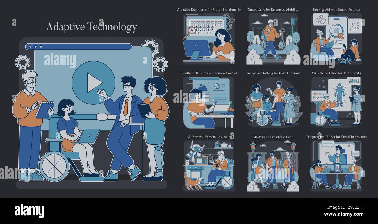 Adaptive Technology set. Enhancing daily life with assistive devices ... Adaptive Technology set. Enhancing daily life with assistive devices ...