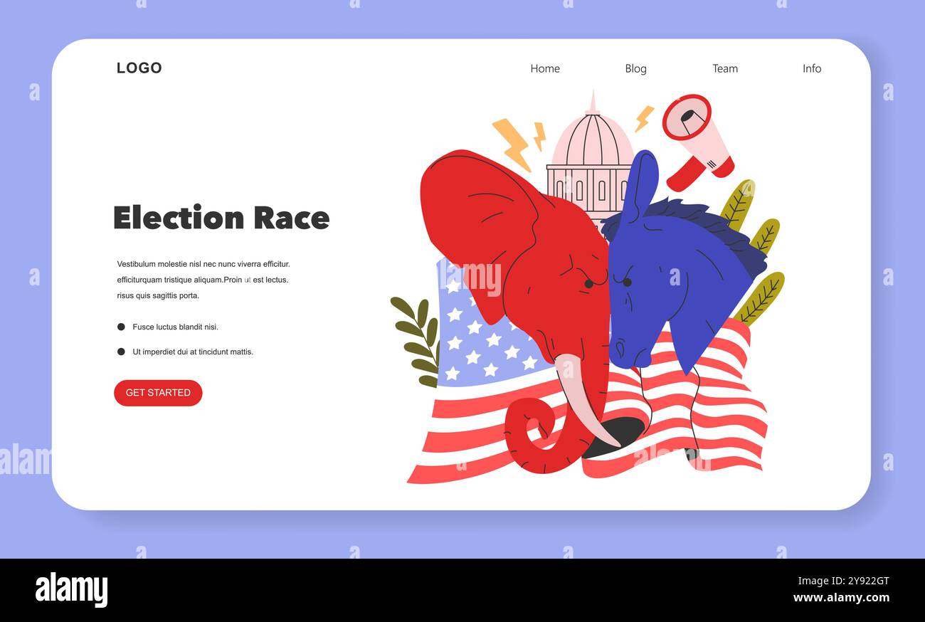 Election Race concept. Dynamic portrayal of political competition with ...
