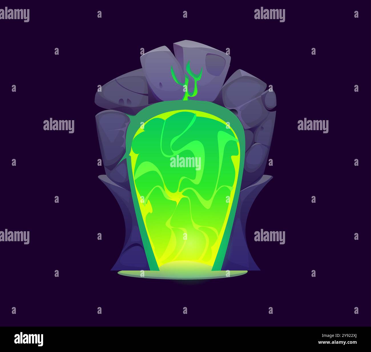 Fantasy game magic portal door for witchcraft game asset, vector ...