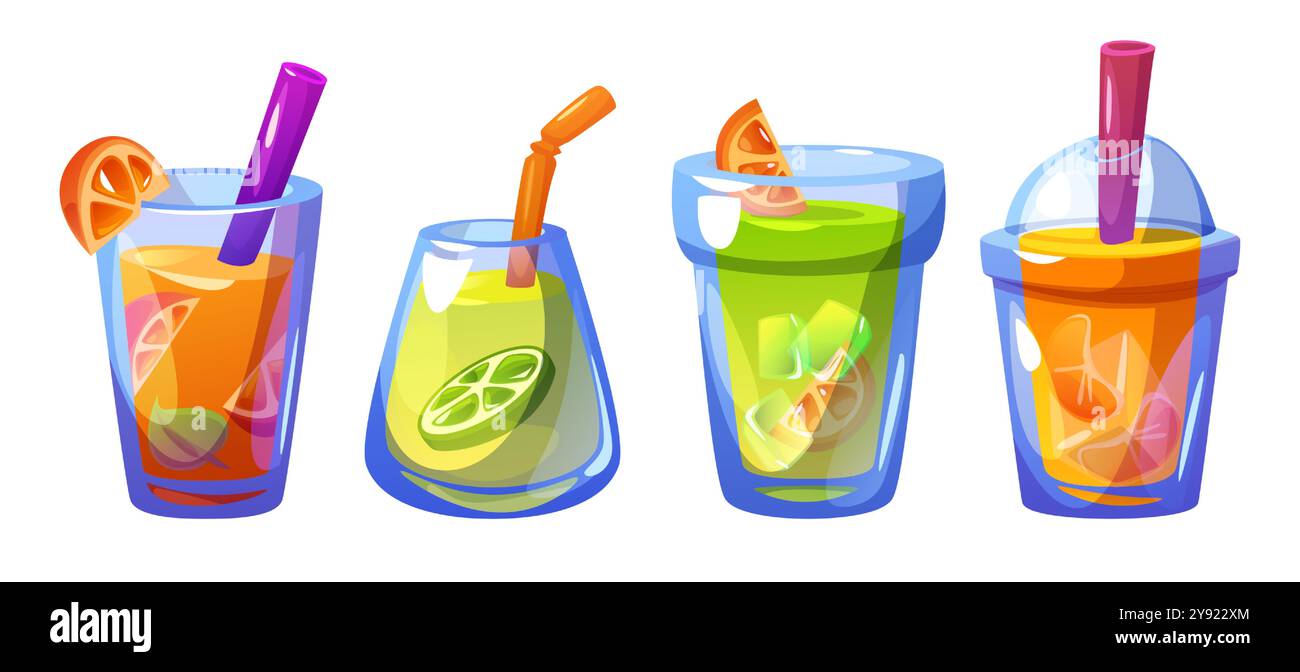 Tangerine lemonade ice in Stock Vector Images - Alamy