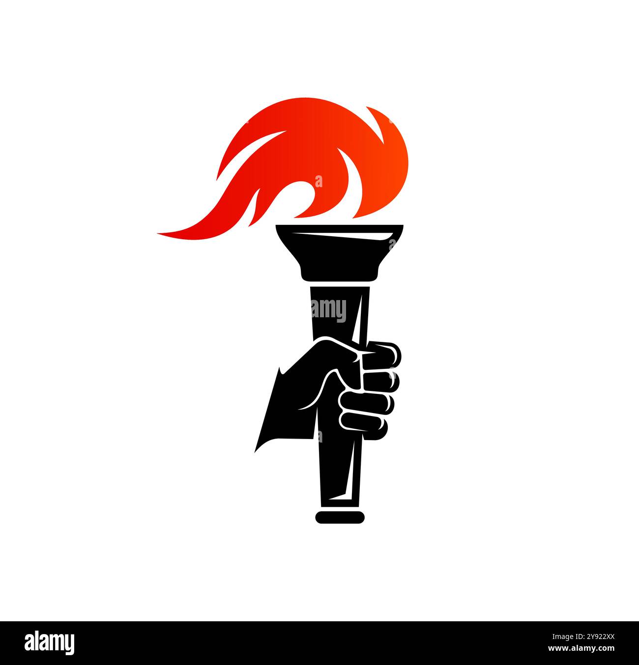 Torch flame icon. Victory and freedom, liberty and champion fire ...