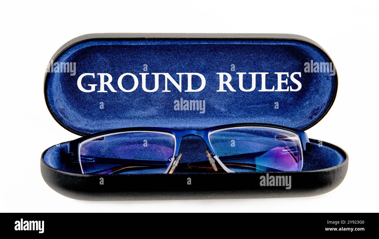 Conceptual ground rules symbol. Copy space. GROUND RULES words written ...