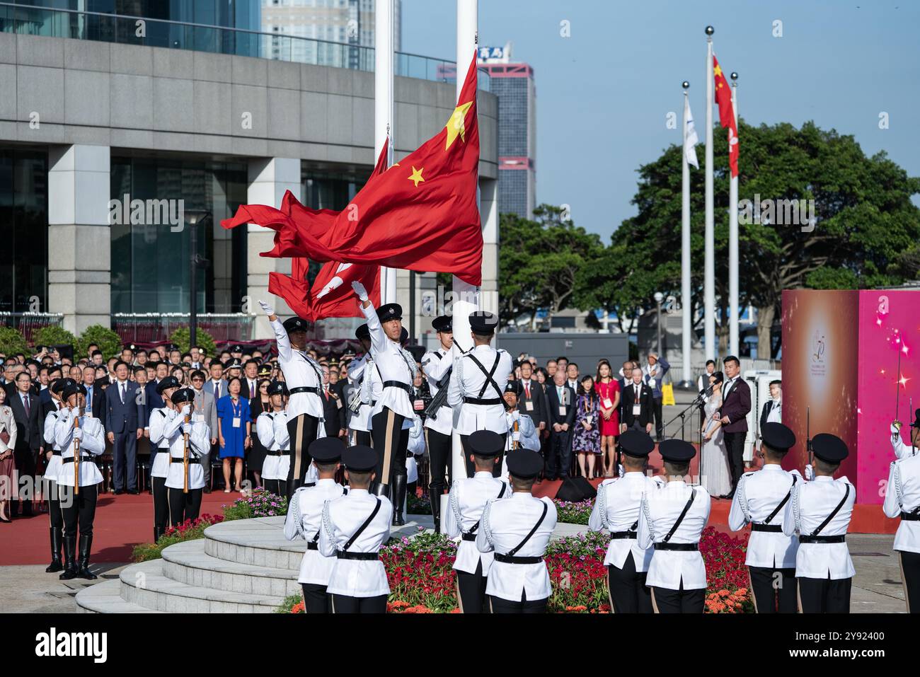 **CHINESE MAINLAND, HONG KONG, MACAU AND TAIWAN OUT** A flag-raising ceremony is held at the ...