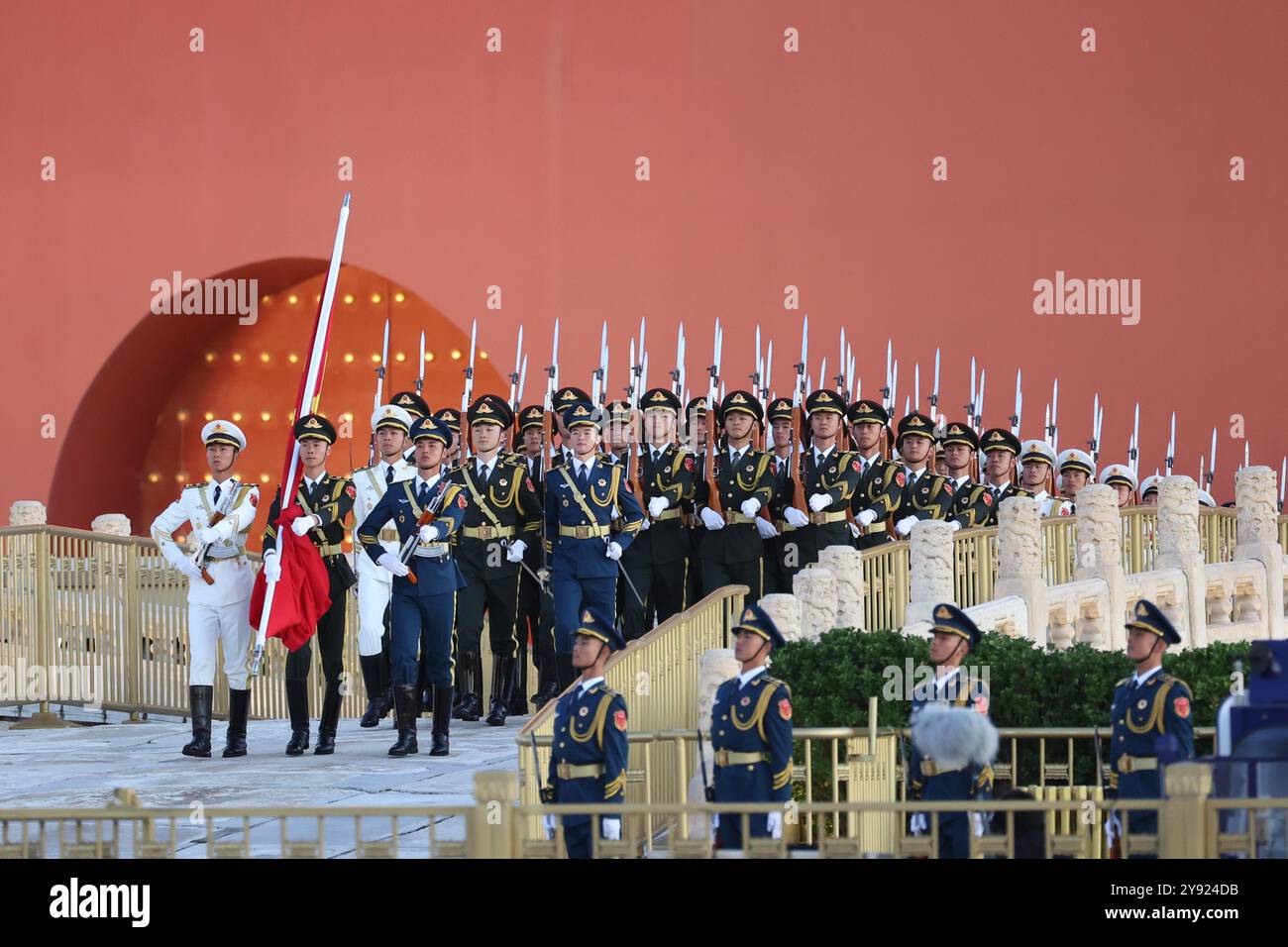 **CHINESE MAINLAND, HONG KONG, MACAU AND TAIWAN OUT** A grand flag ...