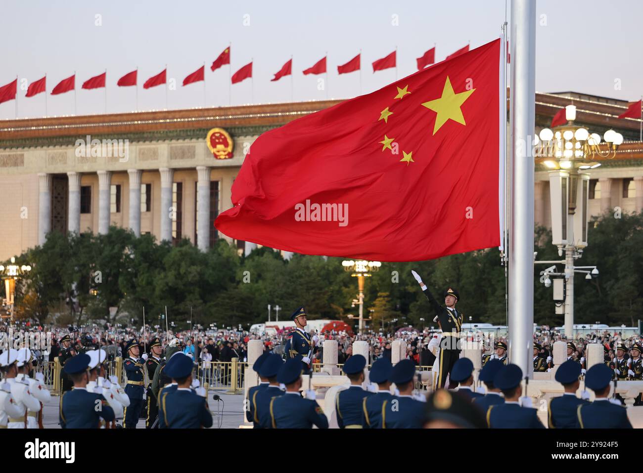 **CHINESE MAINLAND, HONG KONG, MACAU AND TAIWAN OUT** A grand flag ...