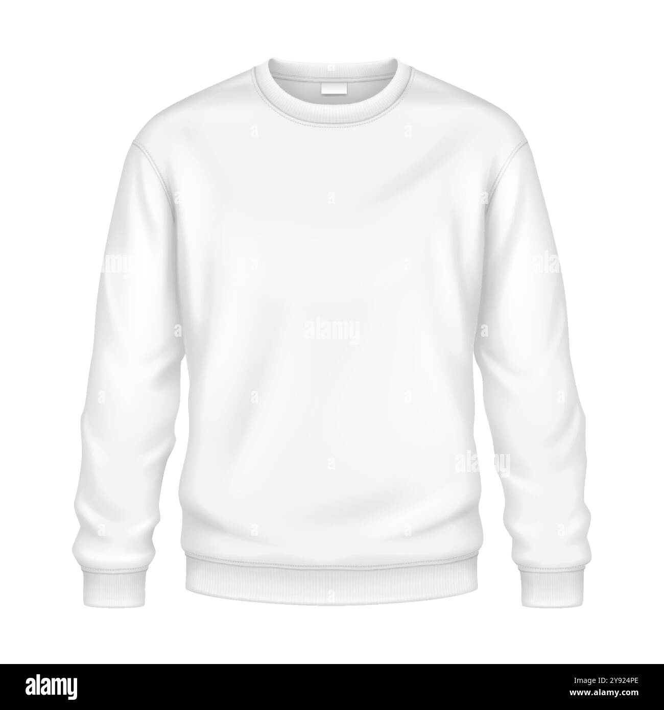 Soft sweatshirt of white color mockup vector illustration Stock Vector ...