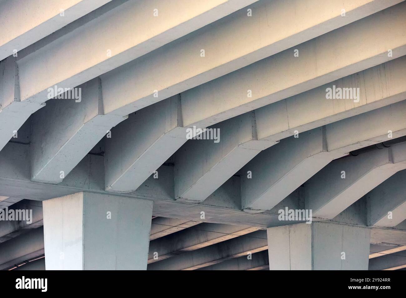 Reinforced Concrete Structure of Highway Overpass. View From Bottom ...