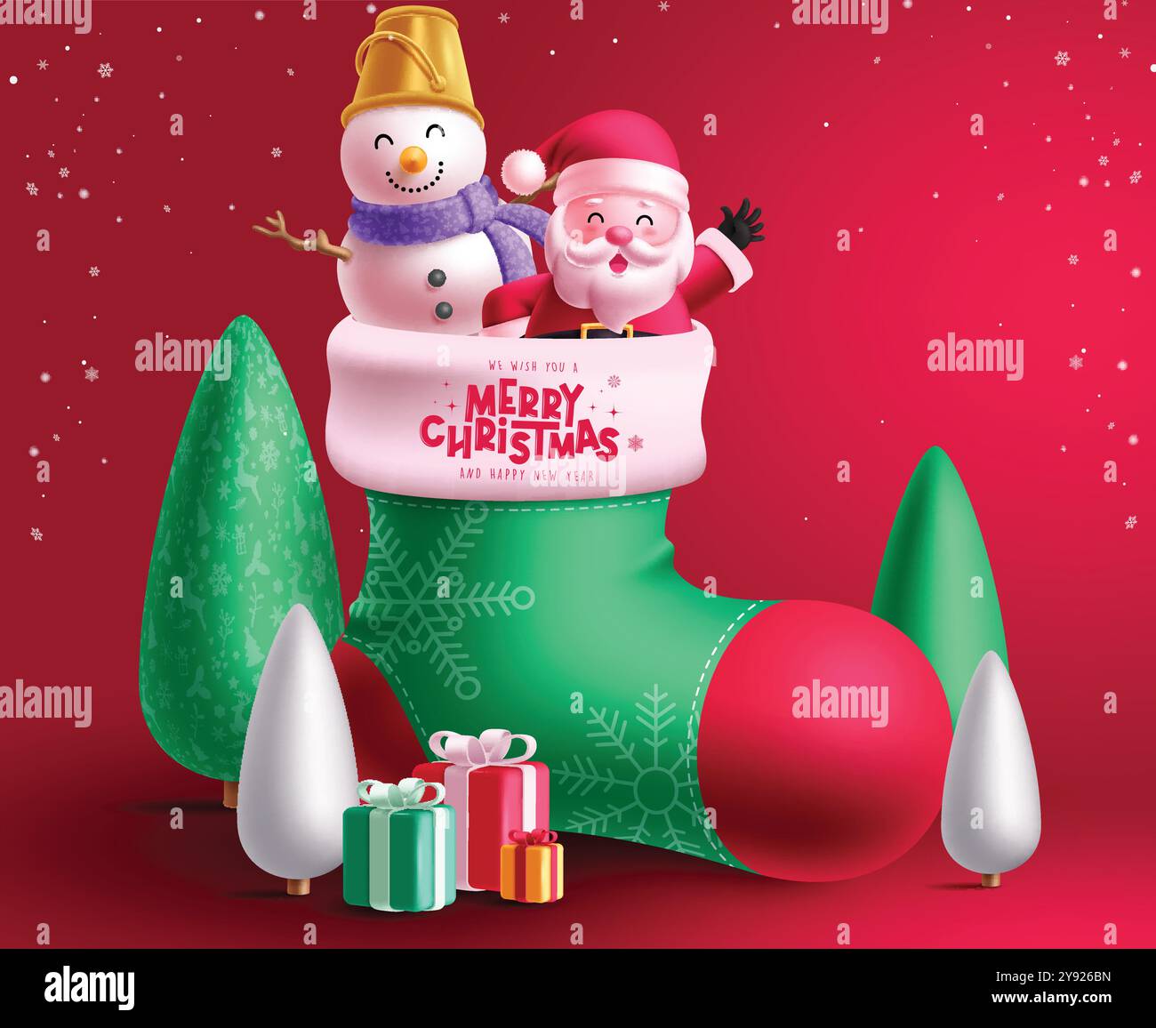 Smiling santa socks cute Stock Vector Images - Alamy