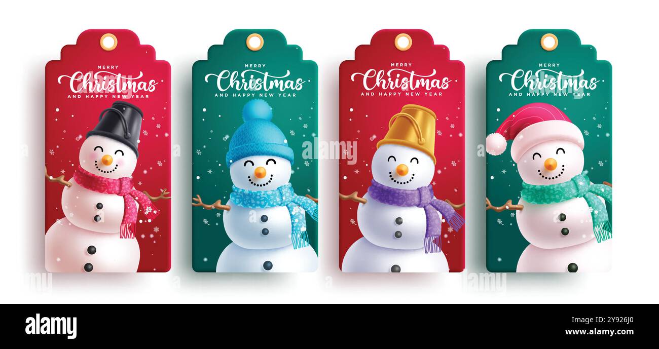 Christmas gift tags vector set design. Merry christmas greeting text ...