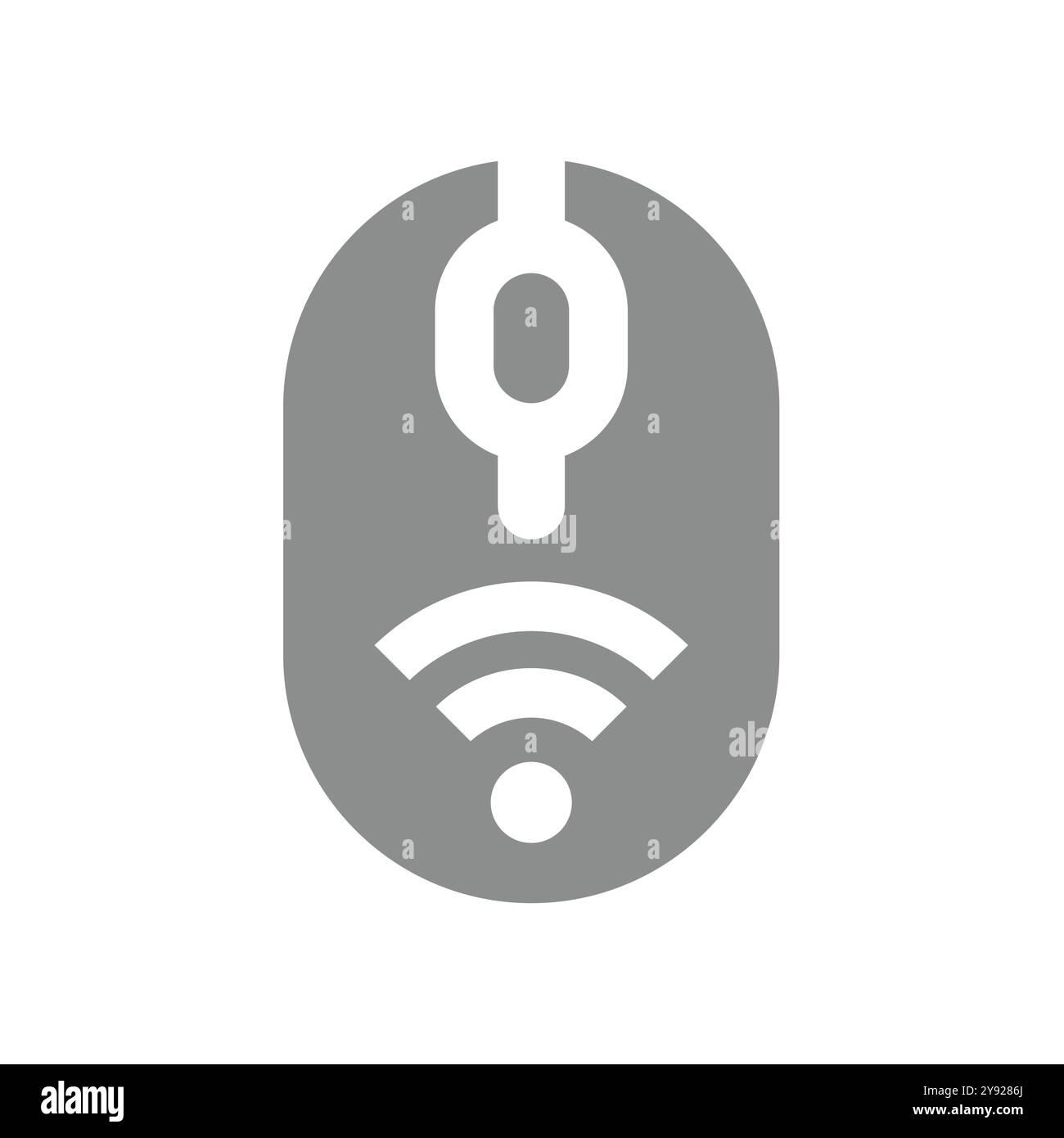 Wireless computer mouse vector icon. Mouse with scroll button and wi-fi ... Wireless computer mouse vector icon. Mouse with scroll button and wi-fi ...