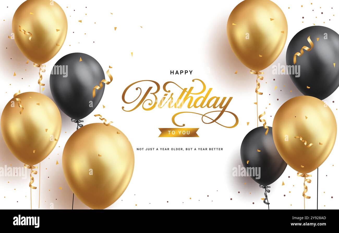 Birthday greeting vector design. Happy birthday greeting text with ...