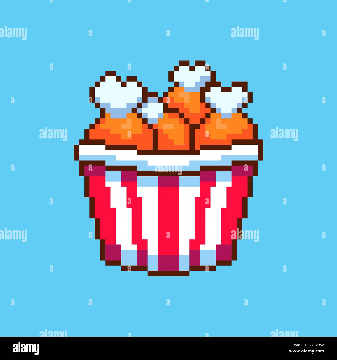 Pixel art Fried Chicken Bucket game asset design Stock Vector Image ...