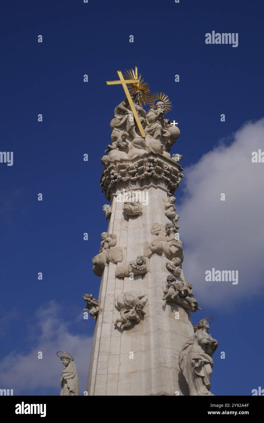 Replica statue of the Holy Trinity, a plague pillar, originally erected ...
