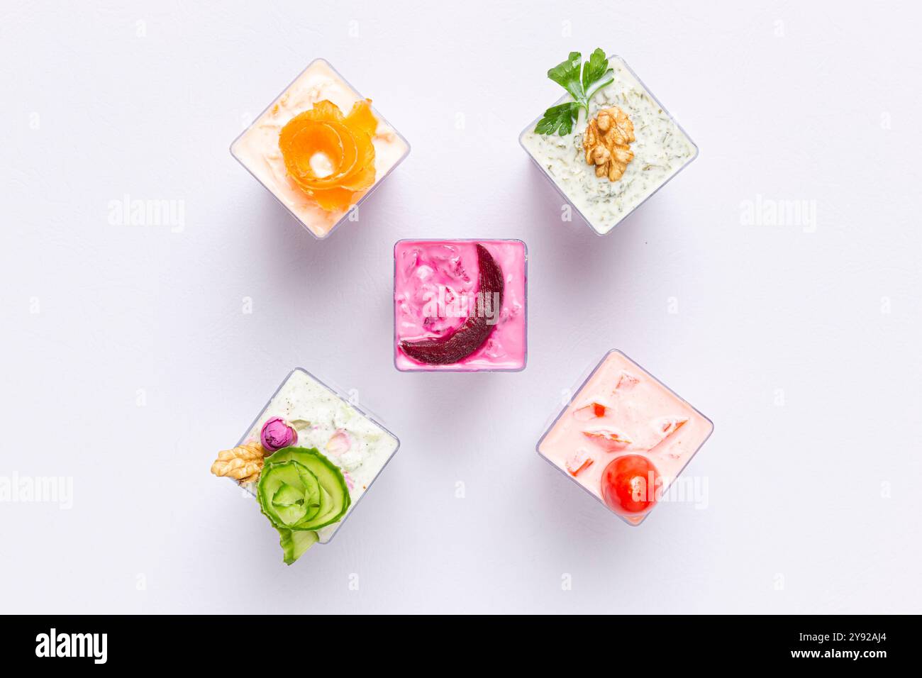 Yogurt with garnishes hi-res stock photography and images - Alamy